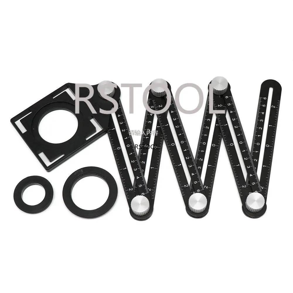 Multi Template 6-Sided Angle Measuring Ruler Folding Rulers Tool with ...