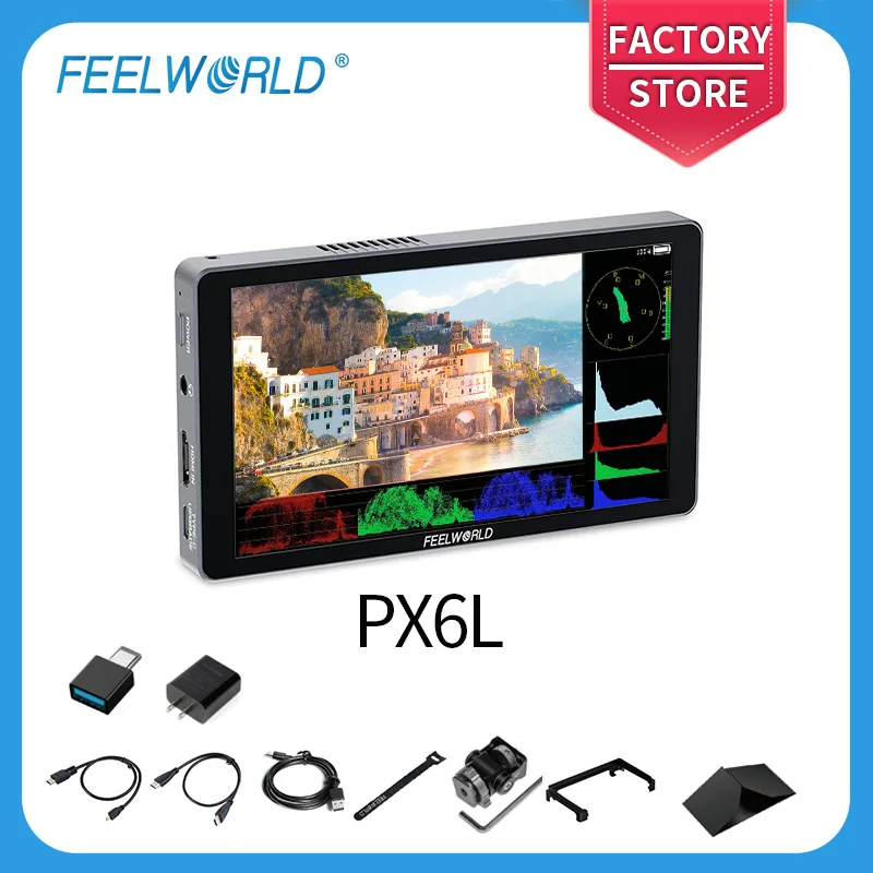 FEELWORLD P6XL 6-inch aluminum built-in battery photography monitor 4K ...