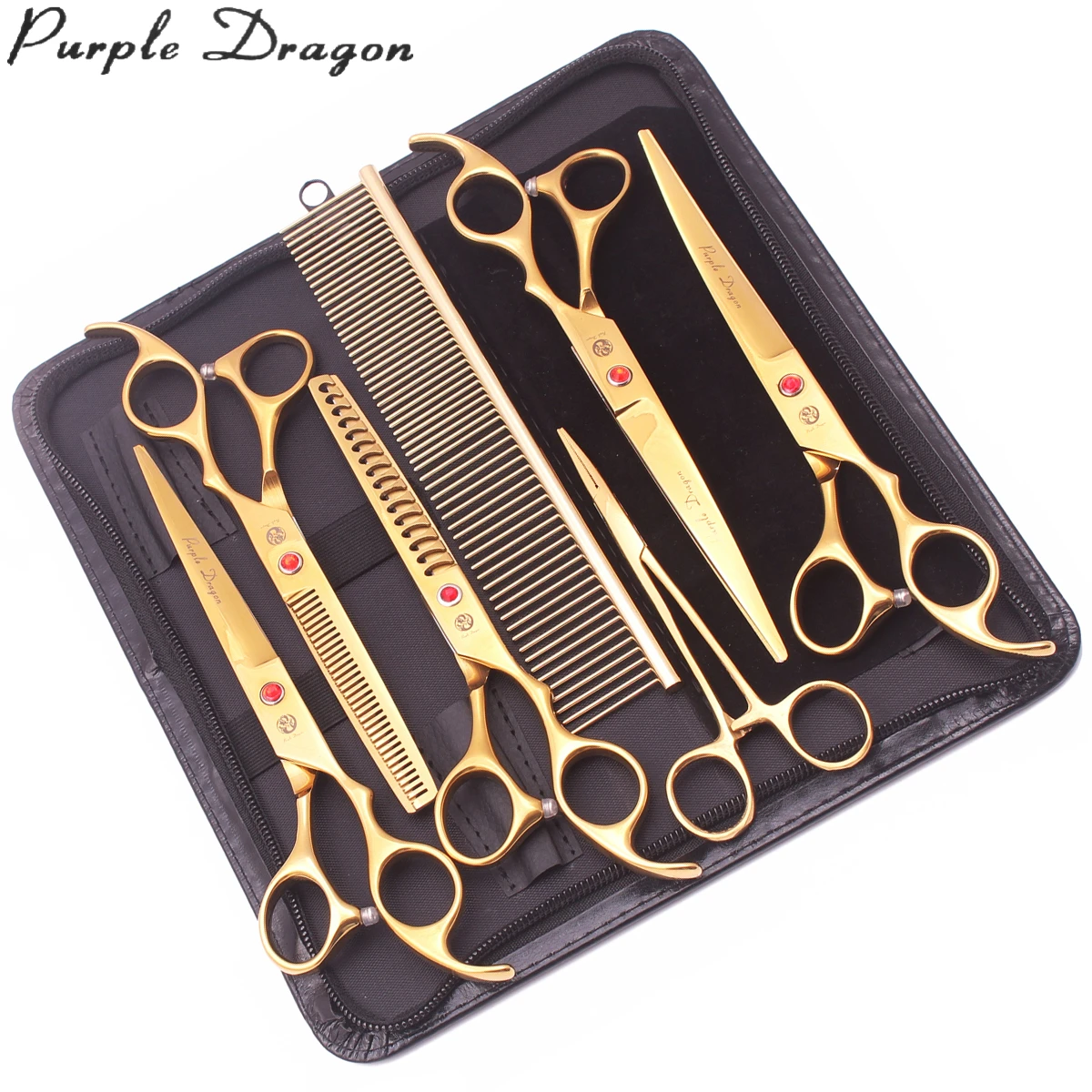 Purple Dragon Pet Scissors 7'' Stainless Dog Groomming Scissors Kit ...