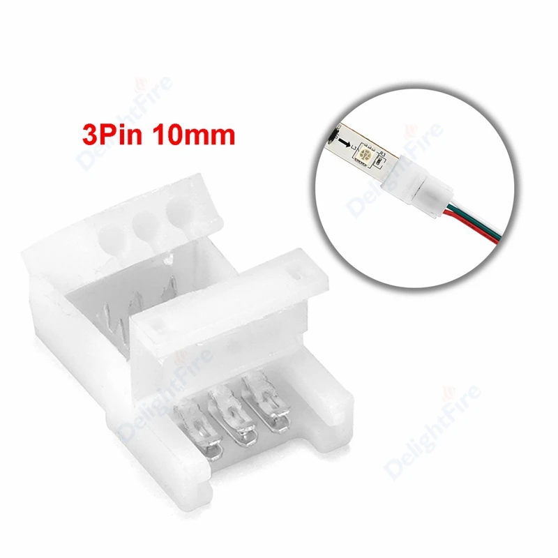 1/100pcs LED Strip Connector 8/10mm Copper Wire Connectors For RGB ...
