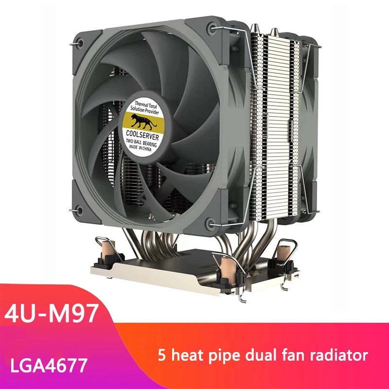 Coolserver M97 5 Heat Pipes 4u Server Cpu Cooler With Pwm Quiet Cooling ...