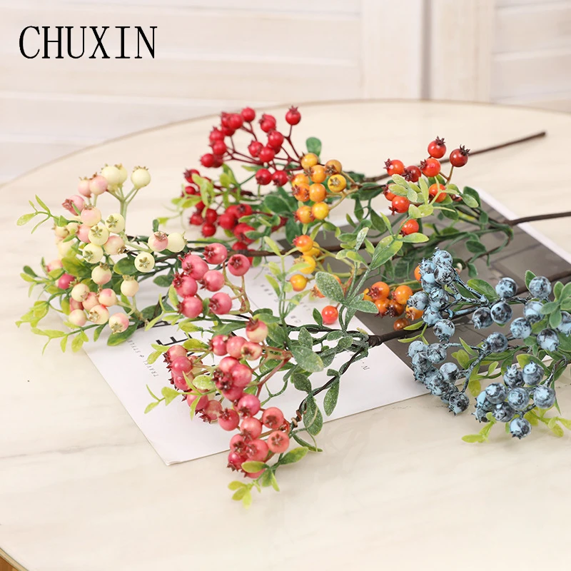 Kerst-Rode-Bes-Schuim-Bosbes-Kunstbloemstukken-Materialen-Nep-Fruit ...