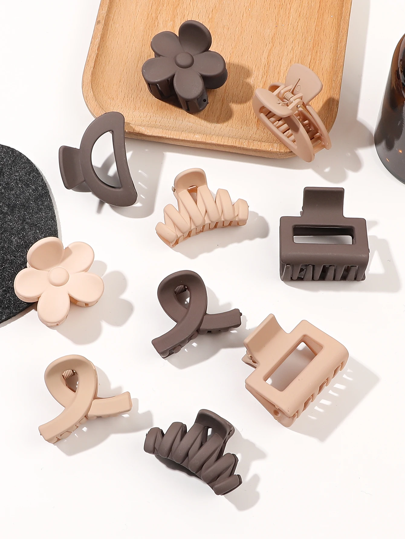 10-Pcs-Mixed-Colors-Middle-Hair-Claw-Clips-Non-Slip-Strong-Hold-Clips ...