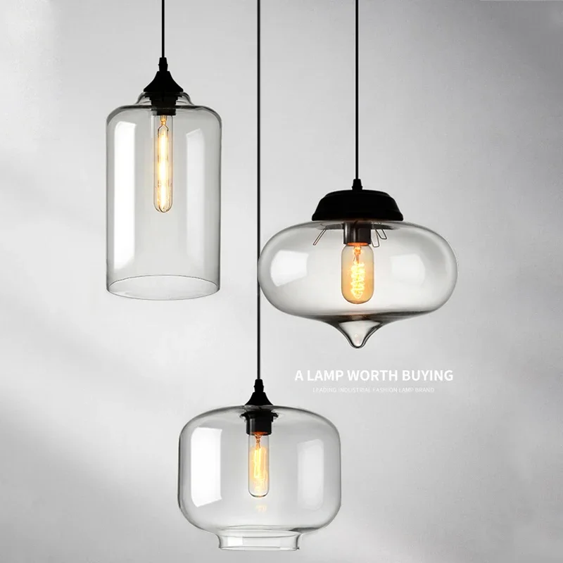 LED-Retro-Glass-Pendant-Light-Nordic-Dining-room-Pendant-Lamp-Creative ...