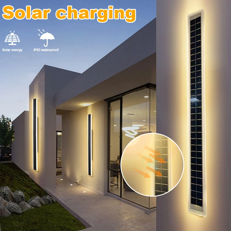 Led-Solar-Light-Outdoor-Solar-Wall-Lighting-Long-Strip-Waterproof-IP65 ...