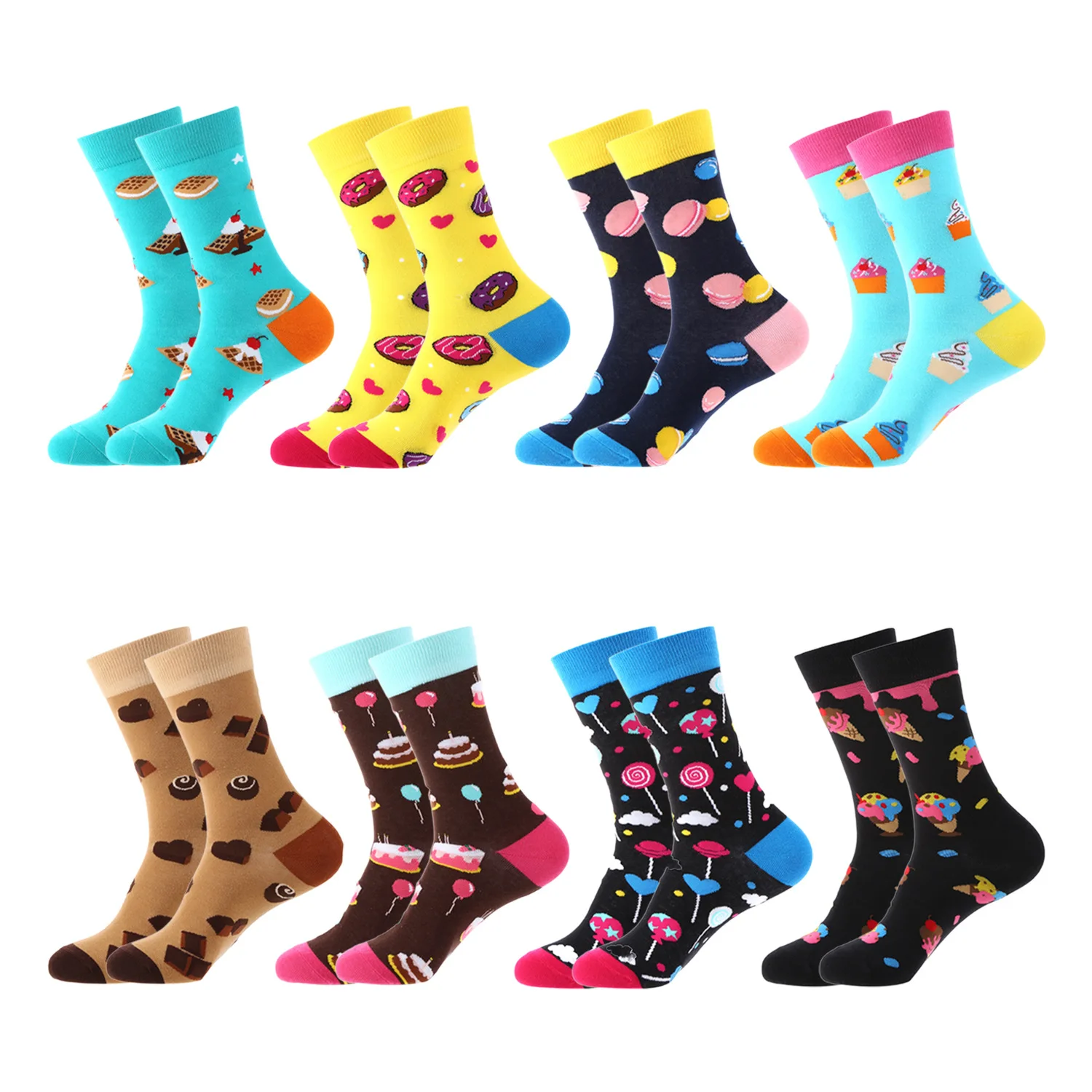 Women-Happy-Funny-Socks-with-Printed-Candy-Food-Art-Cute-Winter-Socks ...