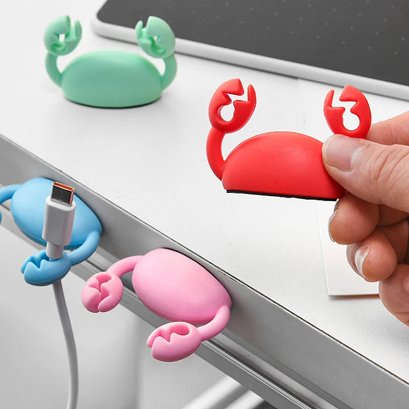 Cute Crab Cable Organizer Clip Data Cable Stand Mobile Phone Charging ...