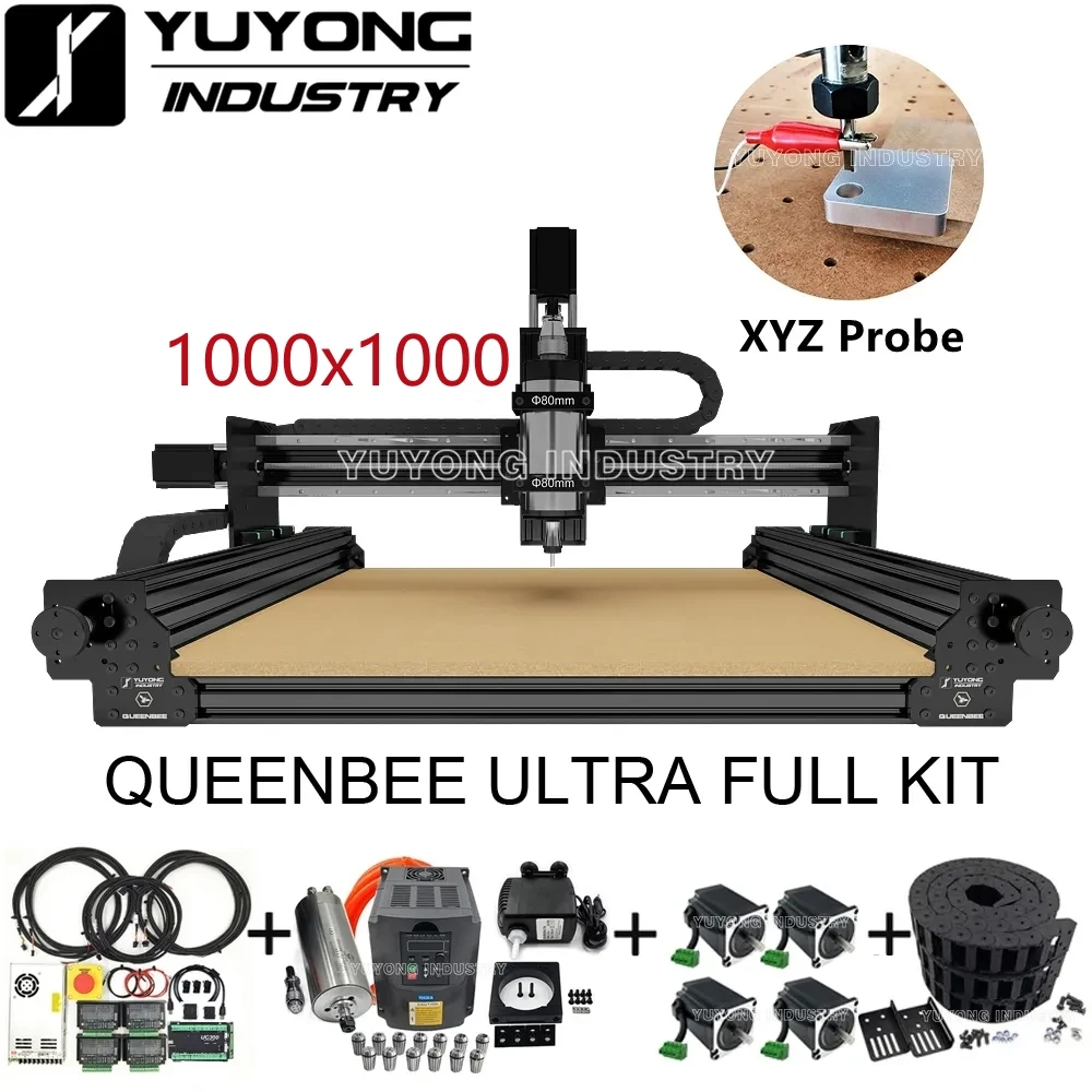 Black-1010-QUEENBEE-ULTRA-CNC-Full-kit-Linear-Rail-upgraded-precise-CNC-router-Engraving-machine ...