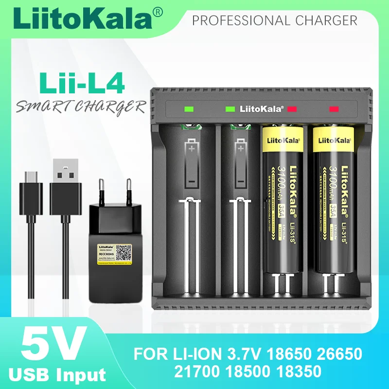 LiitoKala-Lii-L4-3-7V-18650-Rechargeable-Lithium-Battery-Charger-For ...