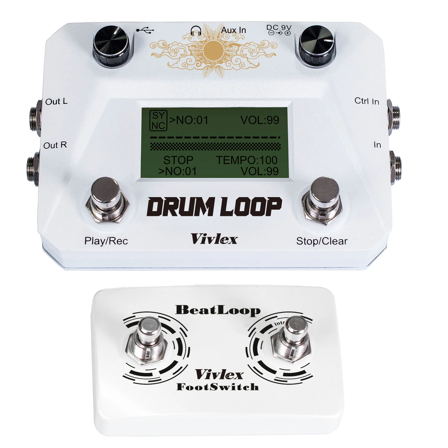VIVLEX Guitar Pedals Beat Loop Drum Beat Looper Foot Switch Dual ...