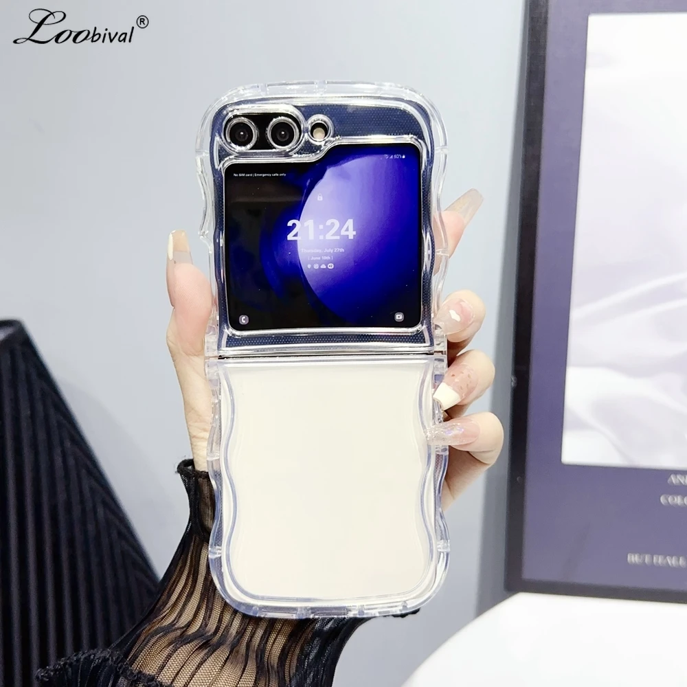 for-Samsung-ZFlip-5-Transparent-Wavy-Case-for-Samsung-Galaxy-Z-Flip-5-4 ...
