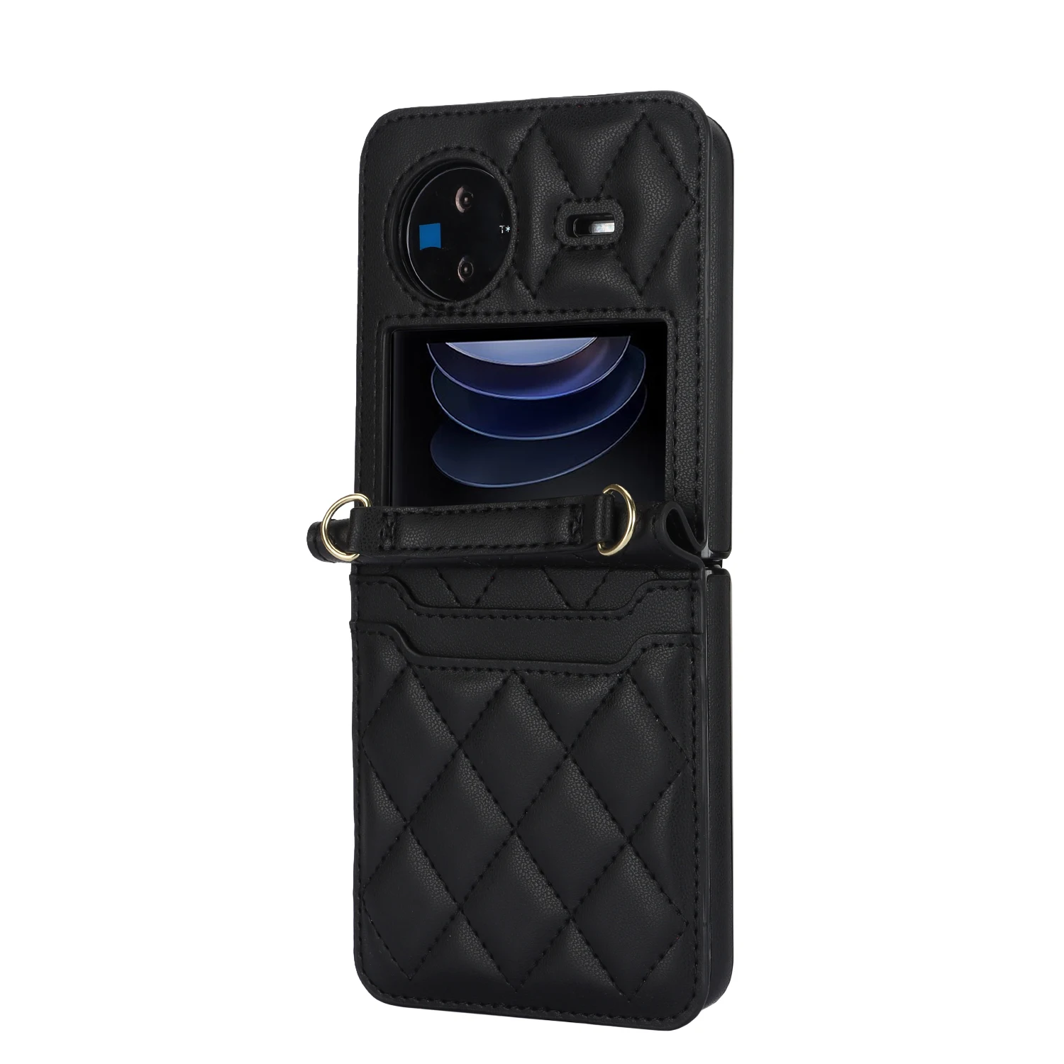 Luxury-diagonal-cross-Lanyard-Leather-Card-slot-wallet-Back-Cover-For ...