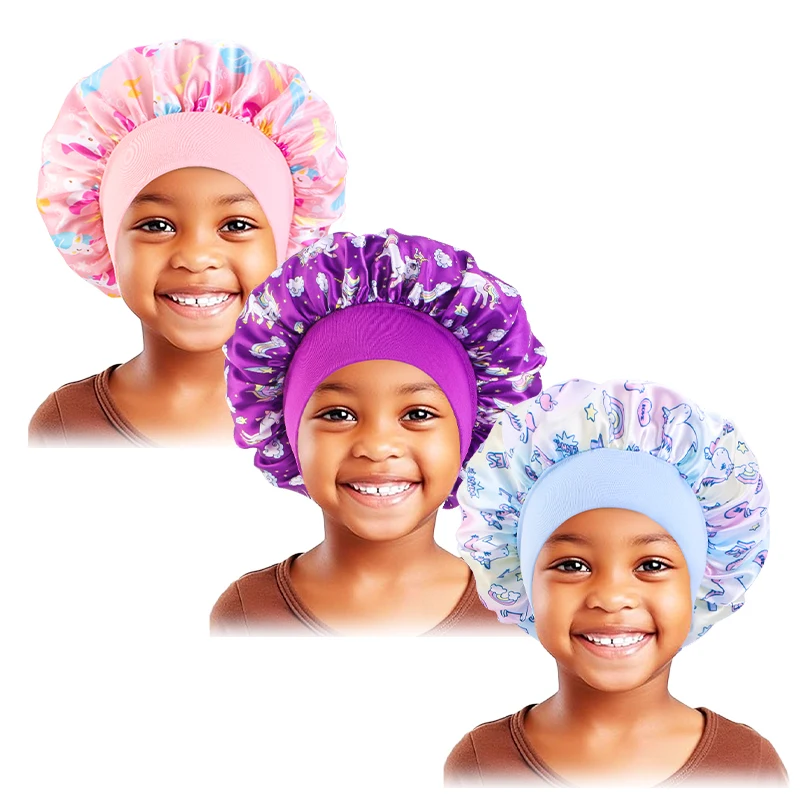 3PCS-LOT-Baby-Silky-Satin-Wide-Band-Bonnet-Elastic-Cute-Headwear-Kids ...