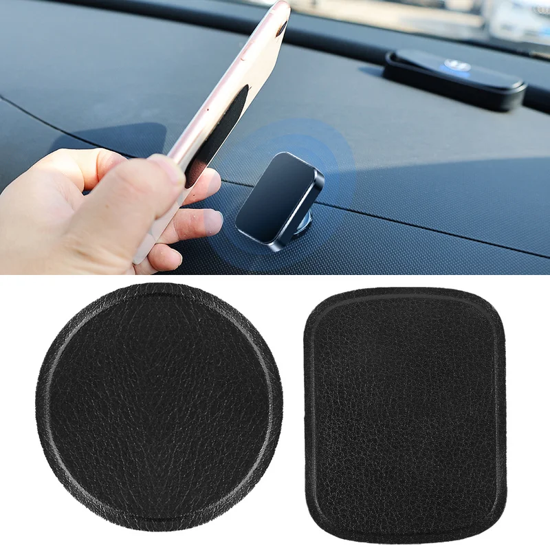 1-2Pcs-Magnetic-Disk-for-Car-Phone-Holder-Magnet-Metal-Plate-Leather ...