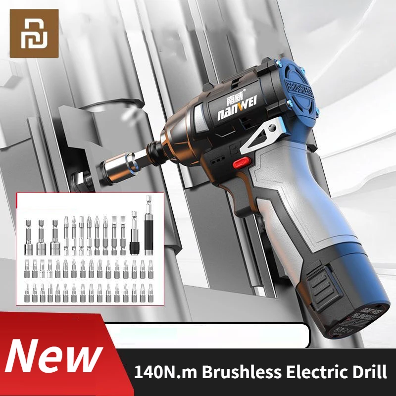 New-Xiaomi-Nanwei-Brushless-Lithium-Electric-Impact-Drill-Wireless ...