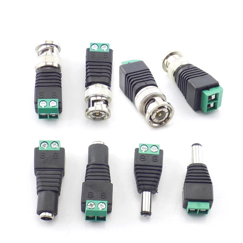 10pcs 12V DC Male DC Female Plug BNC Male Connector Plug CCTV DC Power ...