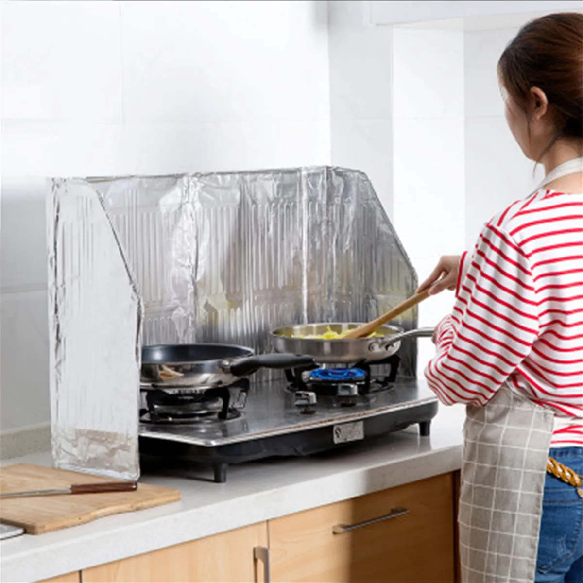 120x50cm Kitchen Stove Oil Splash Screen Cover Aluminum Foil Anti ...