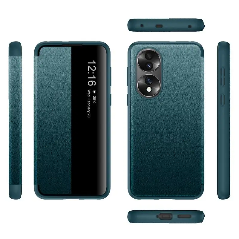 Чехол-книжка из искусственной кожи с окошком для Huawei Honor 70 Pro ...