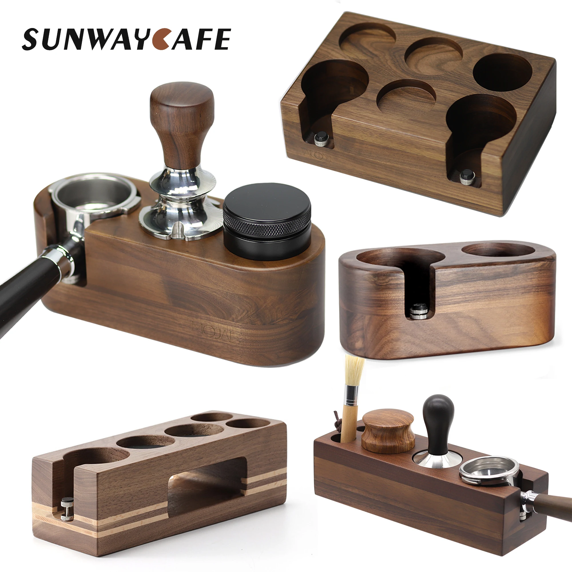 Walnut-Wood-Coffee-Filter-Tamper-Holder-Espresso-Tamper-Mat-Stand ...