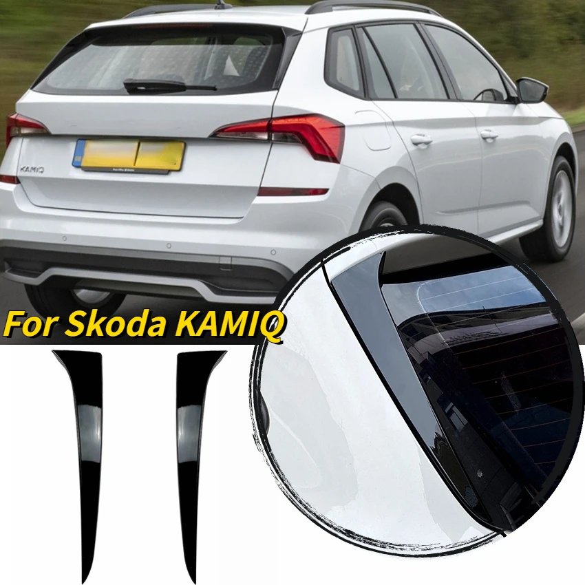 Car Rear Window Side Spoiler Wing For Skoda KAMIQ 2019 2020 Black ...