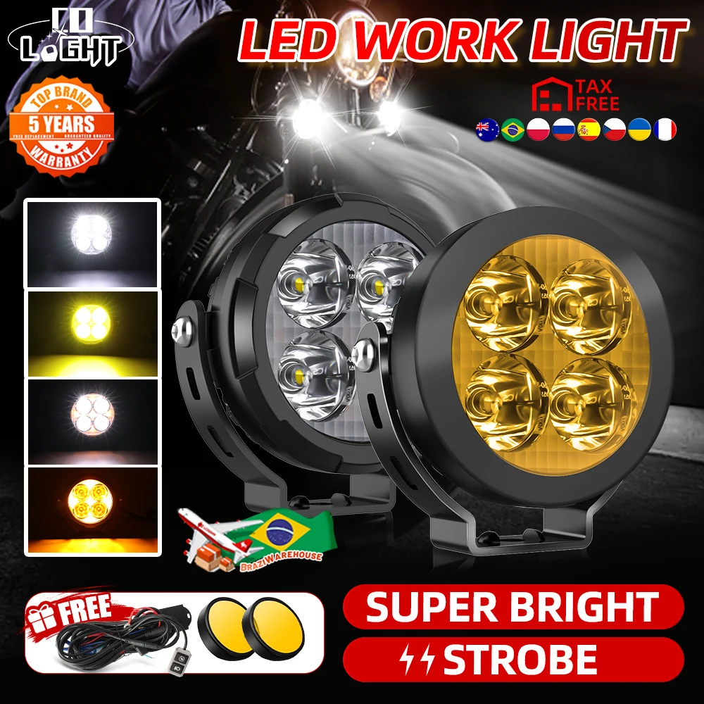 CO LIGHT New Arrival 4inch Mark Motorcycle LED Work Fog Lights Strobe ...