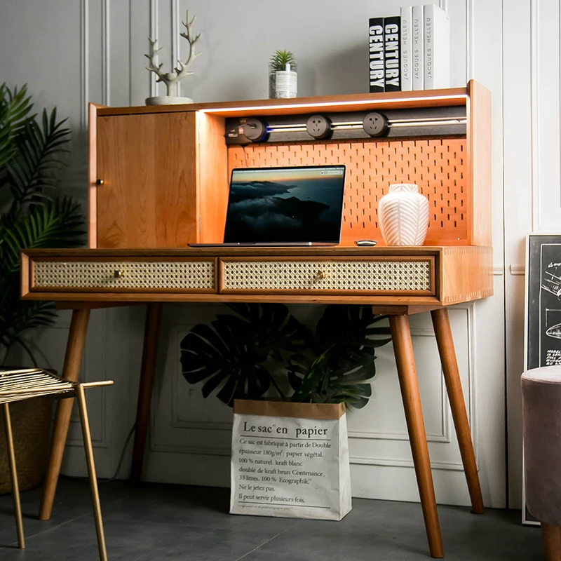 Nordic-Ins-Solid-Wood-Desk-Minimalist-Modern-Computer-Desk-Japanese ...