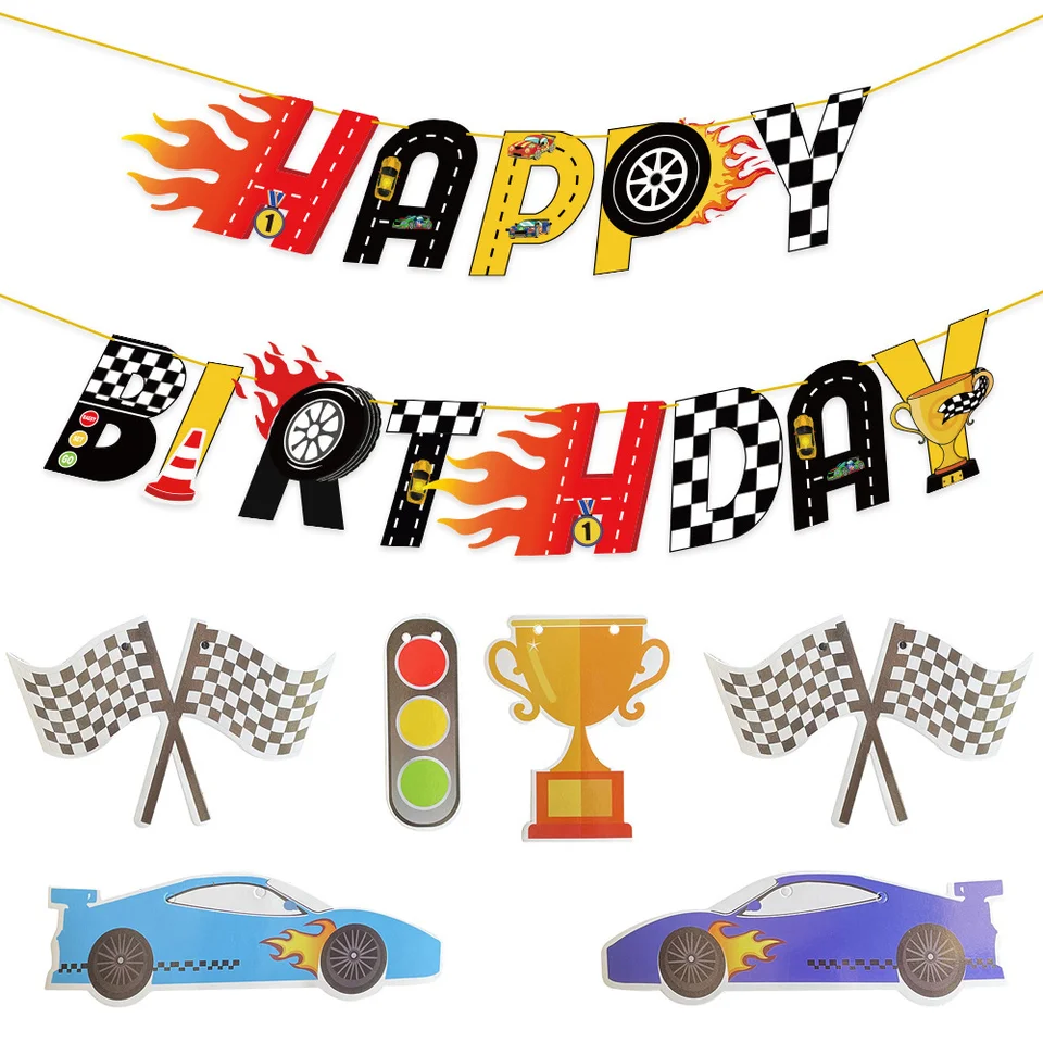 Checkered Flag Birthday Banner