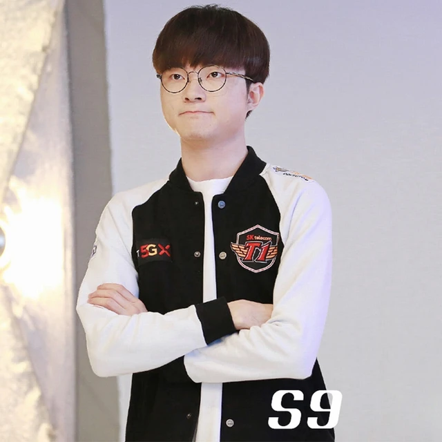 S12 faker bordado jaqueta lol lck t1 e-sport uniforme da equipe jogador jérsei skt fãs preto ...