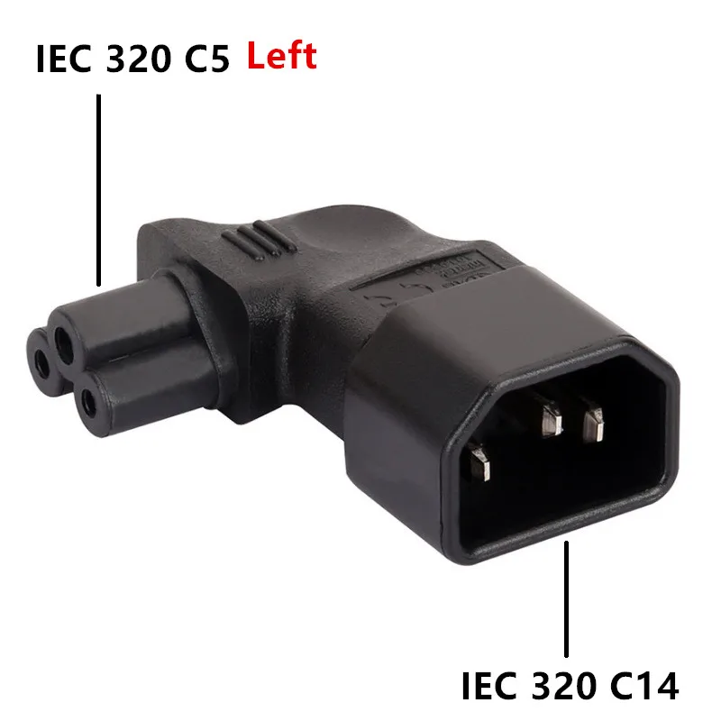 Power Adapter C14 To C5 - Right Angled IEC Connector 10A 250V AC Plug ...