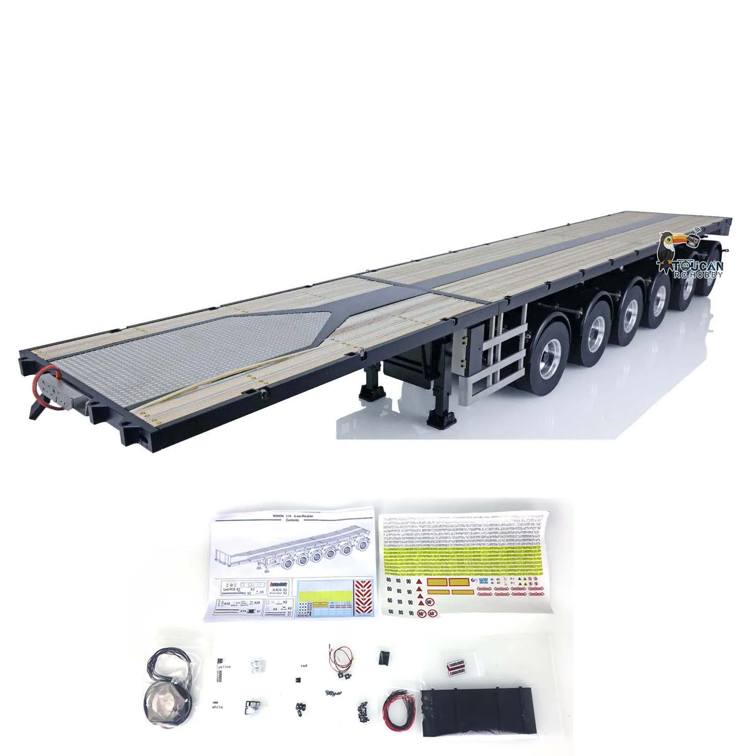 Fury-Bear-6-Axles-Flat-Trailer-for-Tamiyaya-1-14-RC-Tractor-Truck-DIY ...