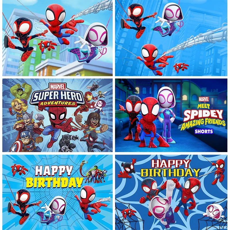 Spidey-And-His-Amazing-Friends-Theme-Backdrop-for-Kids-Boys-Birthday ...