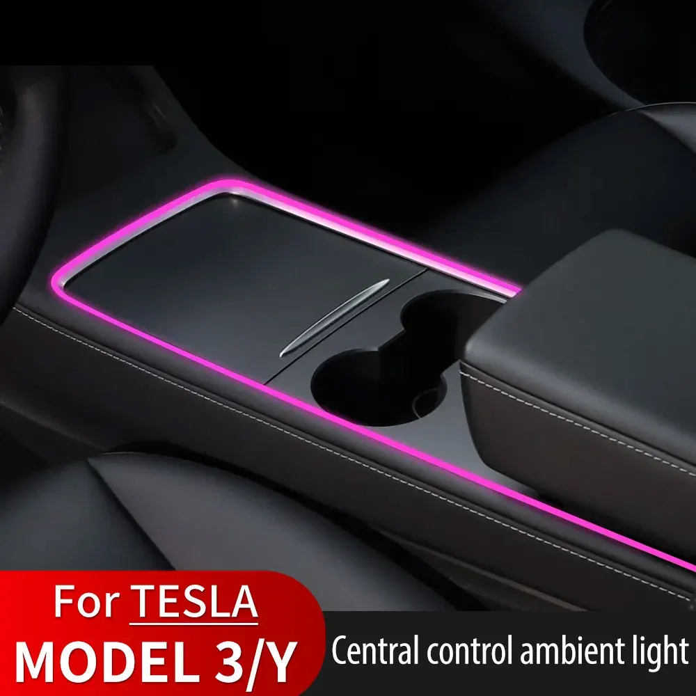 Luces-ambientales-para-salpicadero-de-consola-central-Tesla-tiras-LED ...
