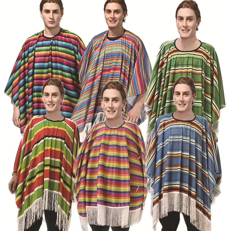 National-Clothes-Cloak-Mexican-Ethnic-Style-Cape-Holiday-Party-Adult ...
