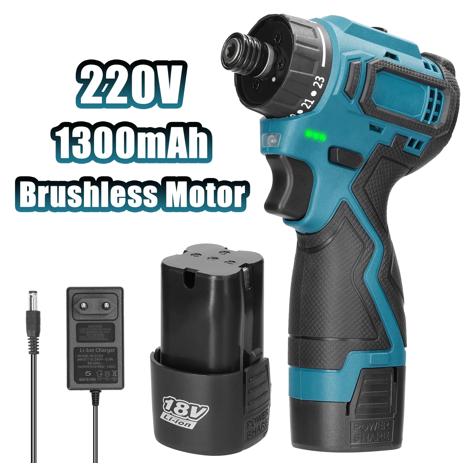 12-18V-Lithium-Screwdriver-Torque-Adjustable-2-Speed-Control-Mode-Repairing-Tool-Kit-Brush ...