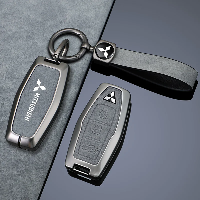 3 4 Bottons Leather Auto Remote Key Shell Fob Holder for Mitsubishi ...