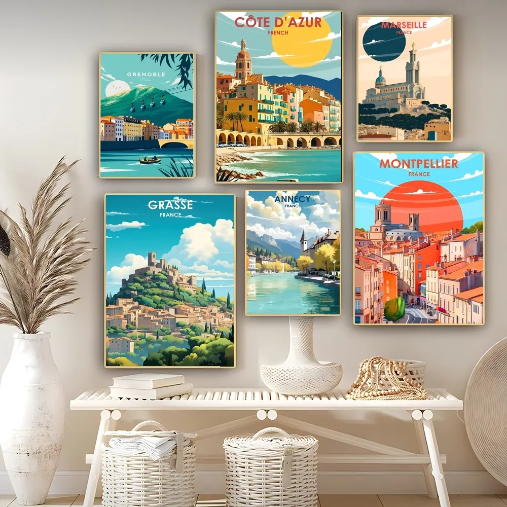 France-Holiday-Travel-City-Picture-80s-Classic-Vintage-Posters ...