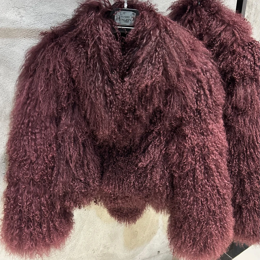 Mongolian-Burgundy-Sheep-Fur-Coat-Winter-Warm-Real-Fur-Cloth-2024 ...