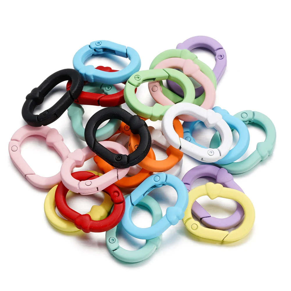5pcs-Connectors-Colorful-Metal-Oval-Ring-Snap-Hook-Spring-Clasps-Clips ...