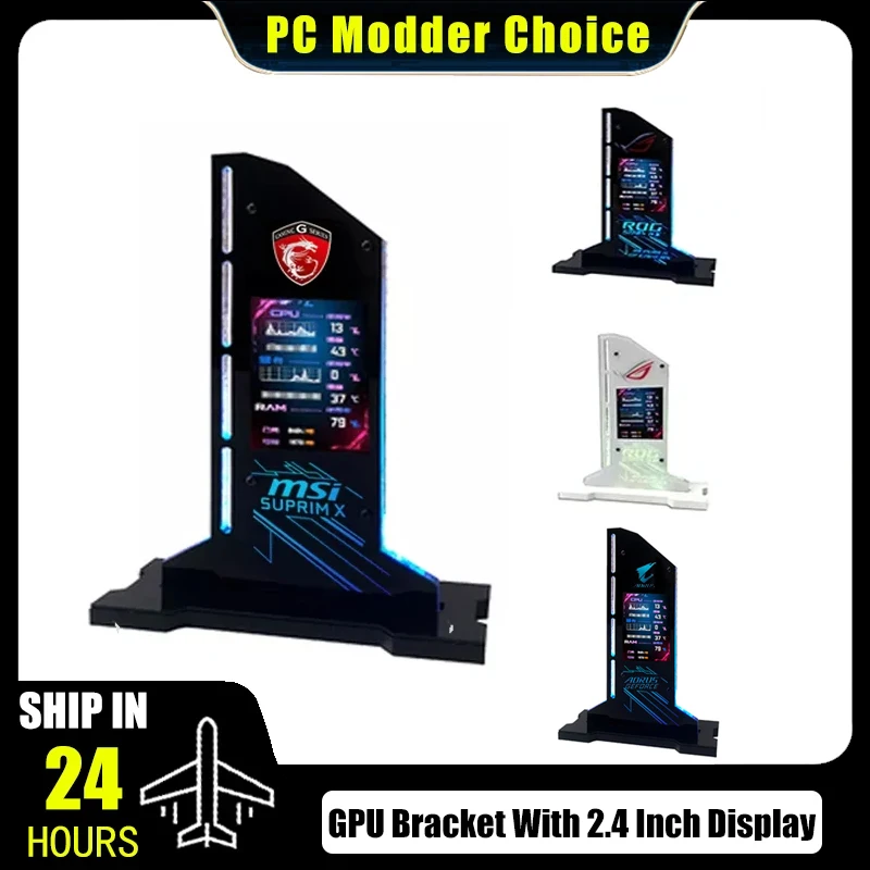 RGB-Vertical-GPU-Bracket-ROG-MSI-Aorus-With-2-4-inch-LED-Display ...