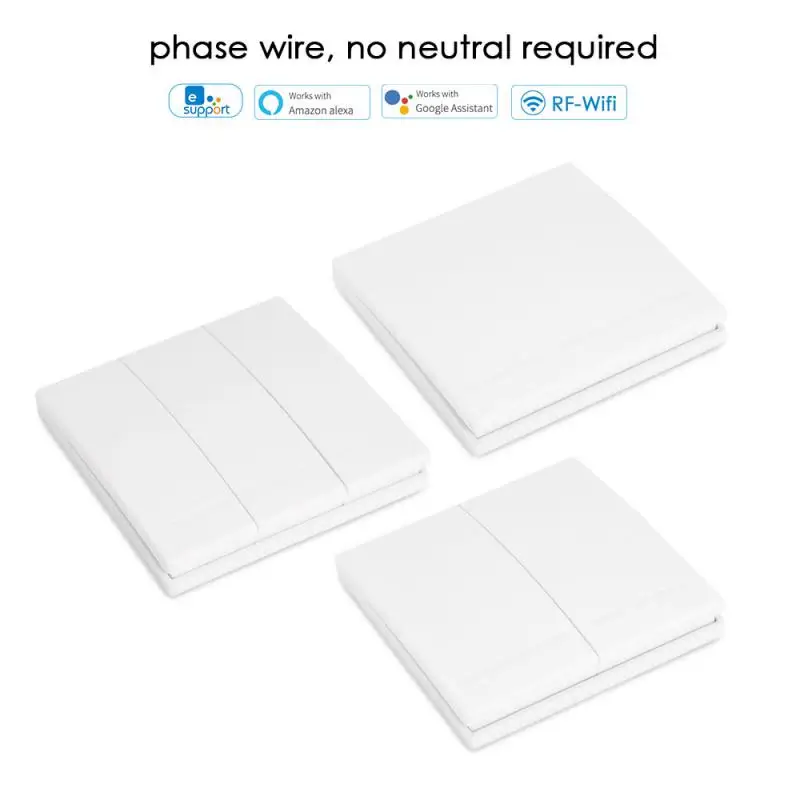 Wifi Smart Switch Home Automation No Neutral Wire 1/2/3key Rebound ...