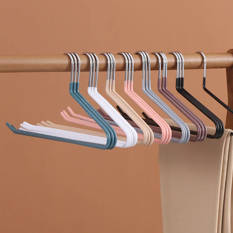 Metal Open end Non Slip Slacks Pant Hangers Trouser Organizers Set ...