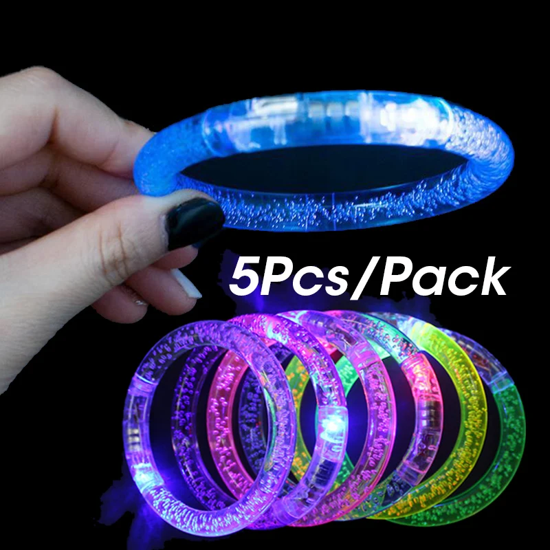 5-1Pcs-Luminous-Bracelets-LED-Glowing-Bracelet-Glowing-In-The-Dark ...