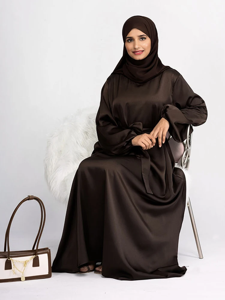 Hijab Dress for Women 2 Piece Set Muslim Abaya+Head Scarf Shawl Islamic ...
