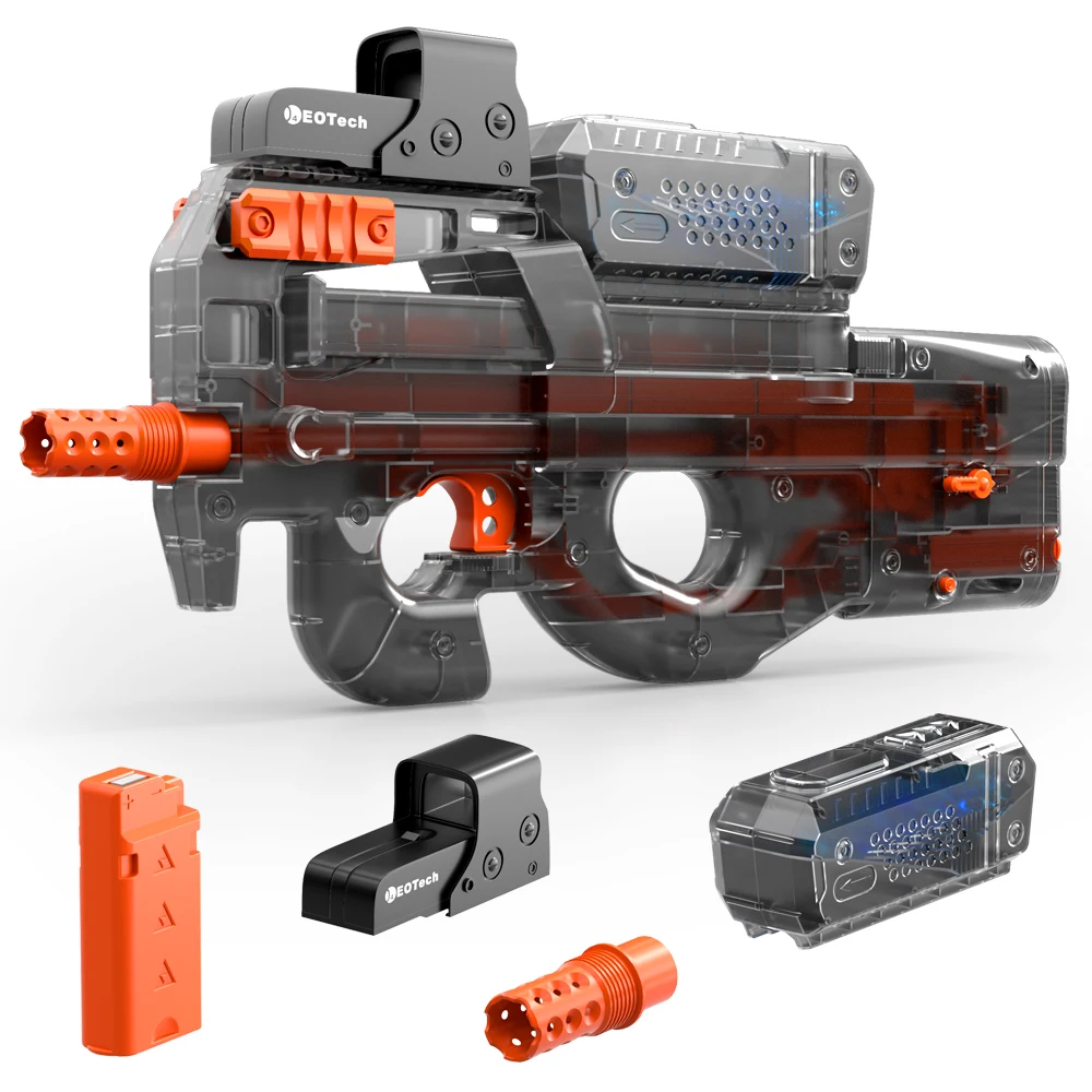 P90-New-Color-Electric-Gel-Gun-Explosive-Gun-Transparent-Black-Fully ...