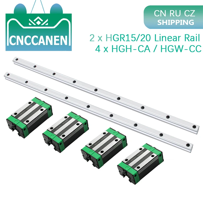 2PCS-HGR15-HGR20-Square-Linear-Guide-Rail-4PCS-HGH15CA-HGH20CA-HGW15CC ...