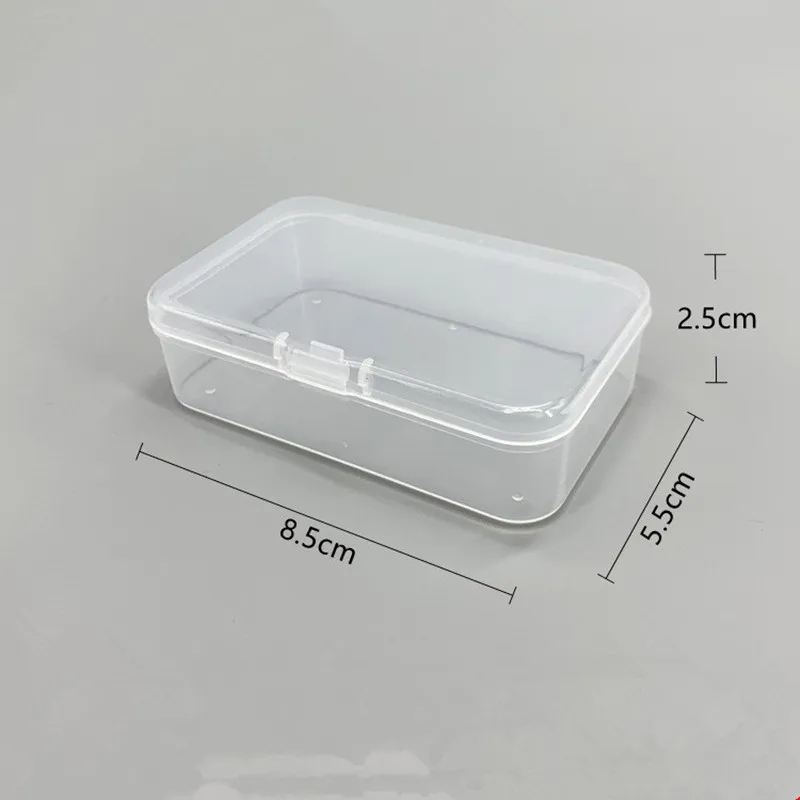 Clear-Plastic-Storage-Box-with-Lid-Container-Empty-Hinge-Small-Box-for ...