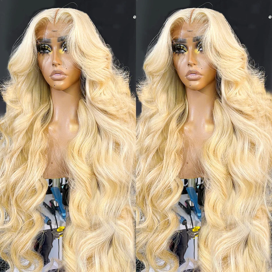 30 40 Inch Blonde 613 HD Body Wave Transparent 13x4 Lace Front Wigs ...