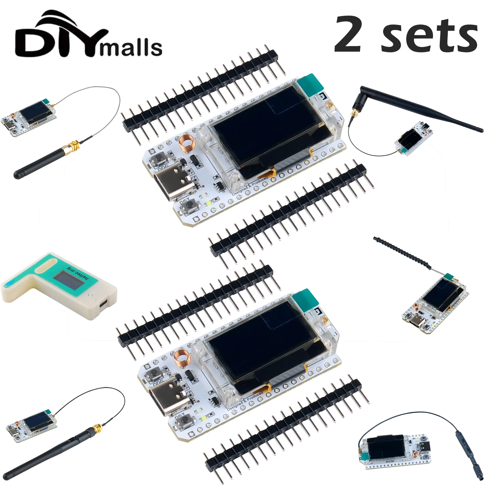 2sets-ESP32-lora32-lora-32-V3-Kit-SX1262-868MHz-915MHz-0-96-OLED ...