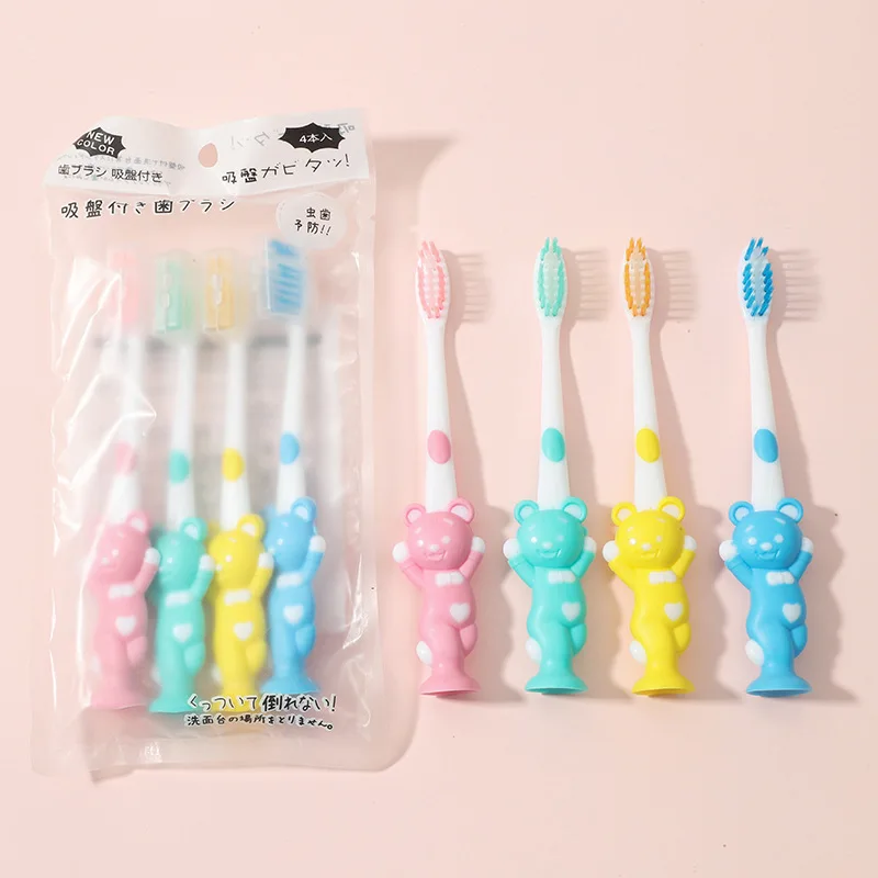 4 Pcs Soft Bristles Kids Toothbrushes Rabbit Bear-Shaped Child Cartoon ...