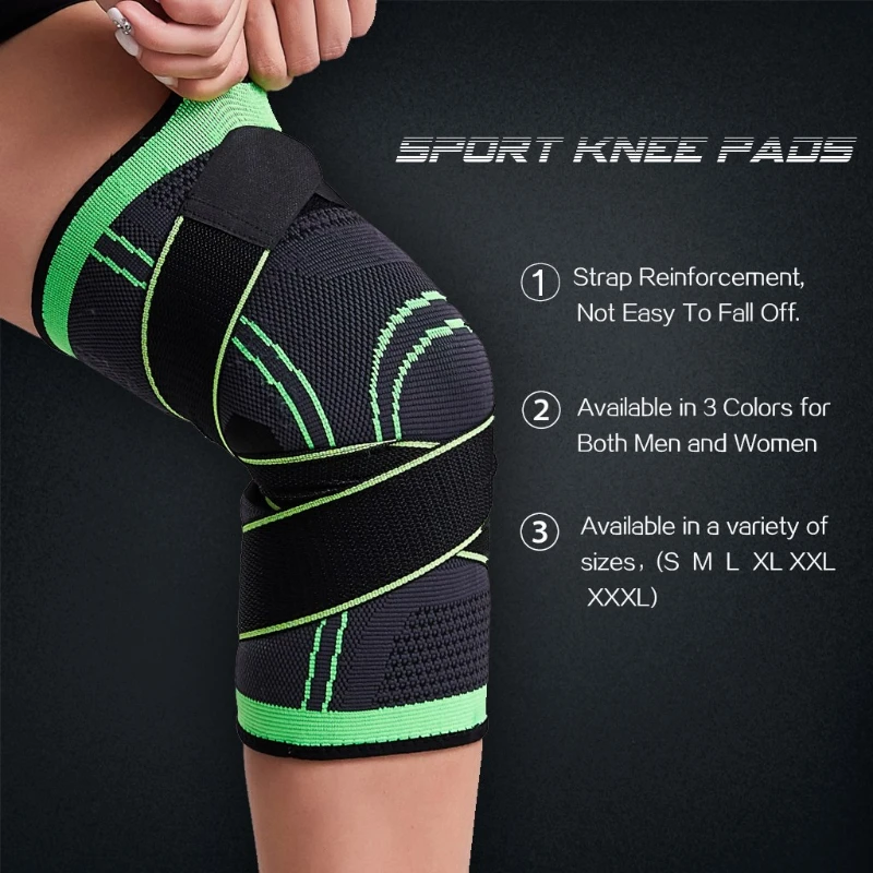 1PC-Sports-Kneepad-Men-Pressurized-Elastic-Knee-Pads-Support-Fitness ...